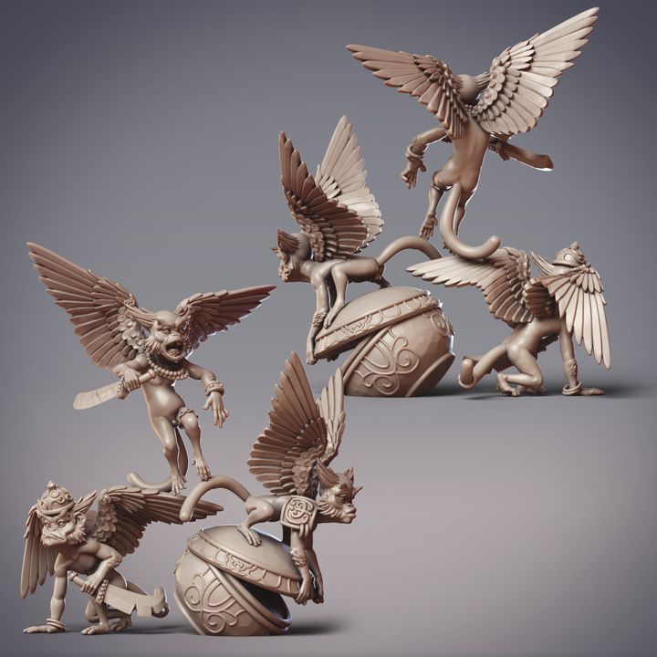 3D Printable Zephyrian Flying Monkeys (Pre-Supported) by CobraMode